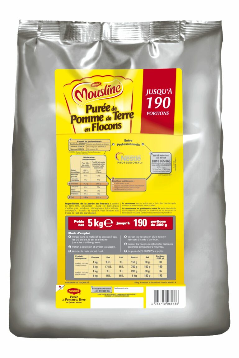 Mousline en flocons – Recette nature – Mousline Professional